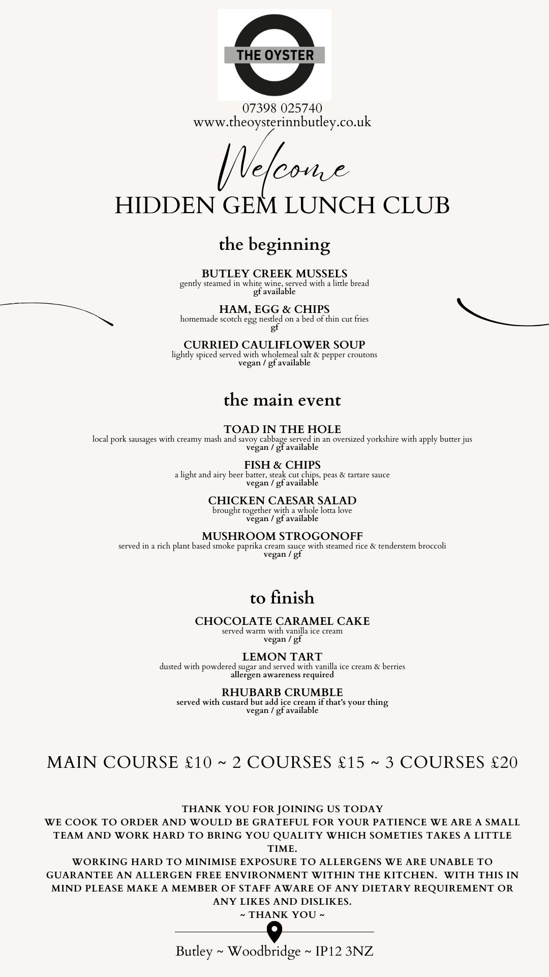 Events - The Oyster Inn at Butley